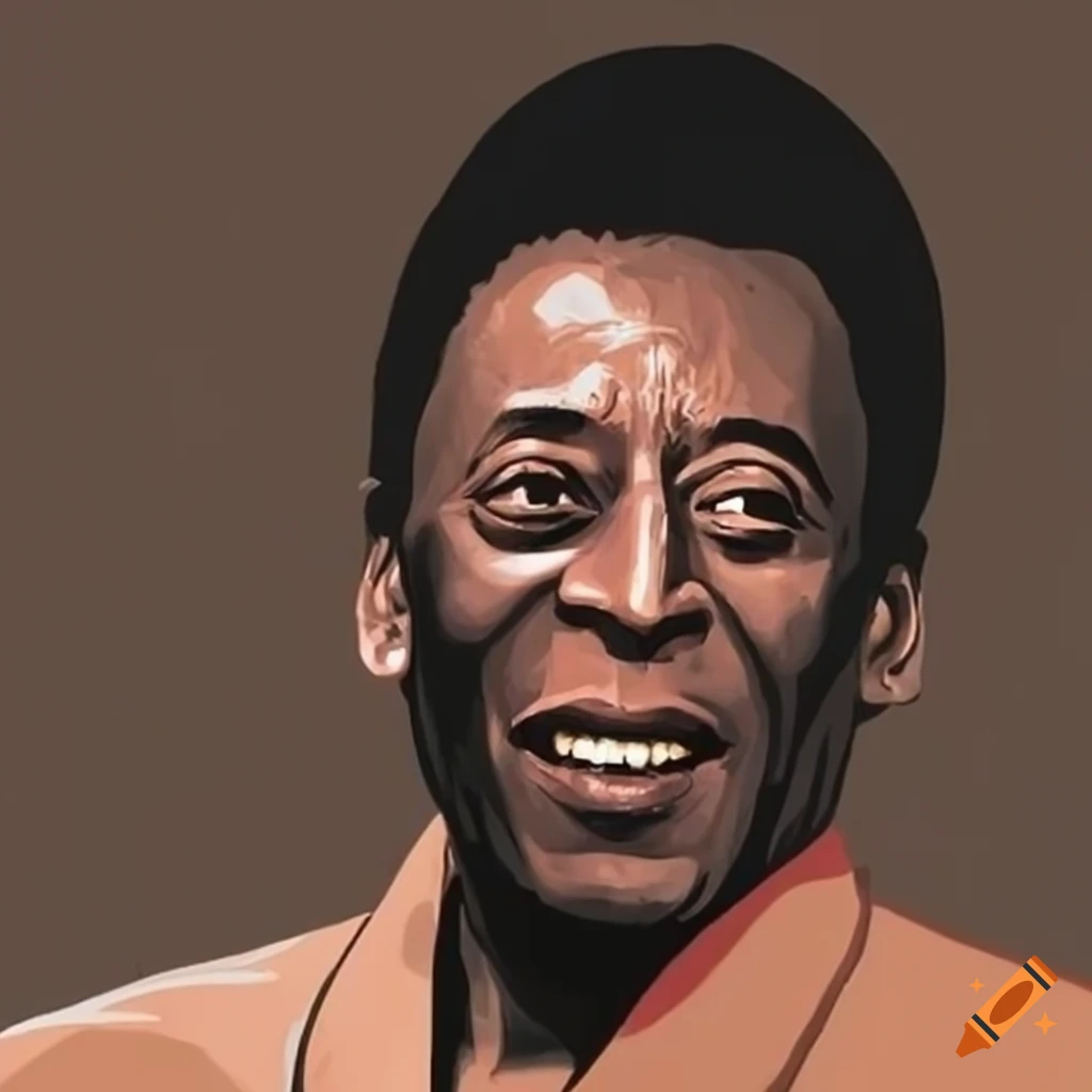 Portrait of the brazilian legend pele on Craiyon