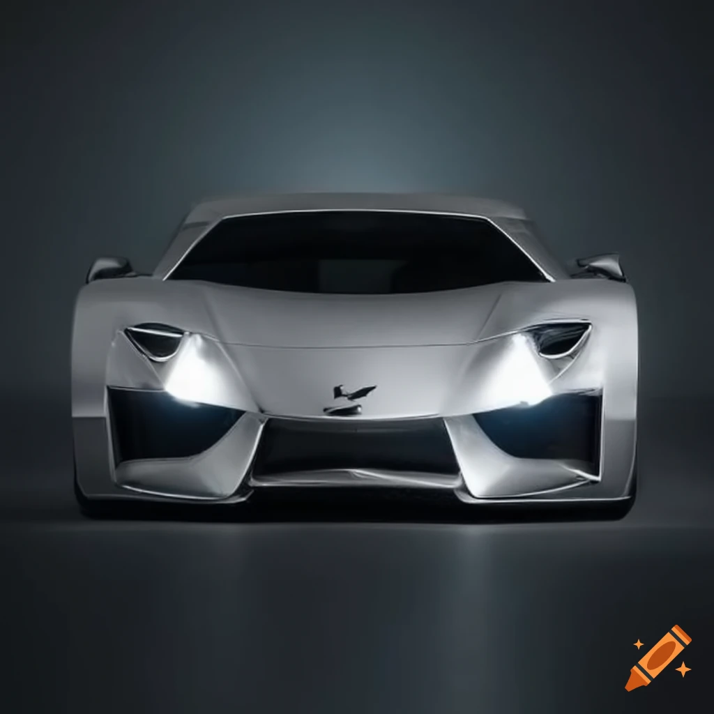 Sleek silver sports car with led lights and chrome wheels