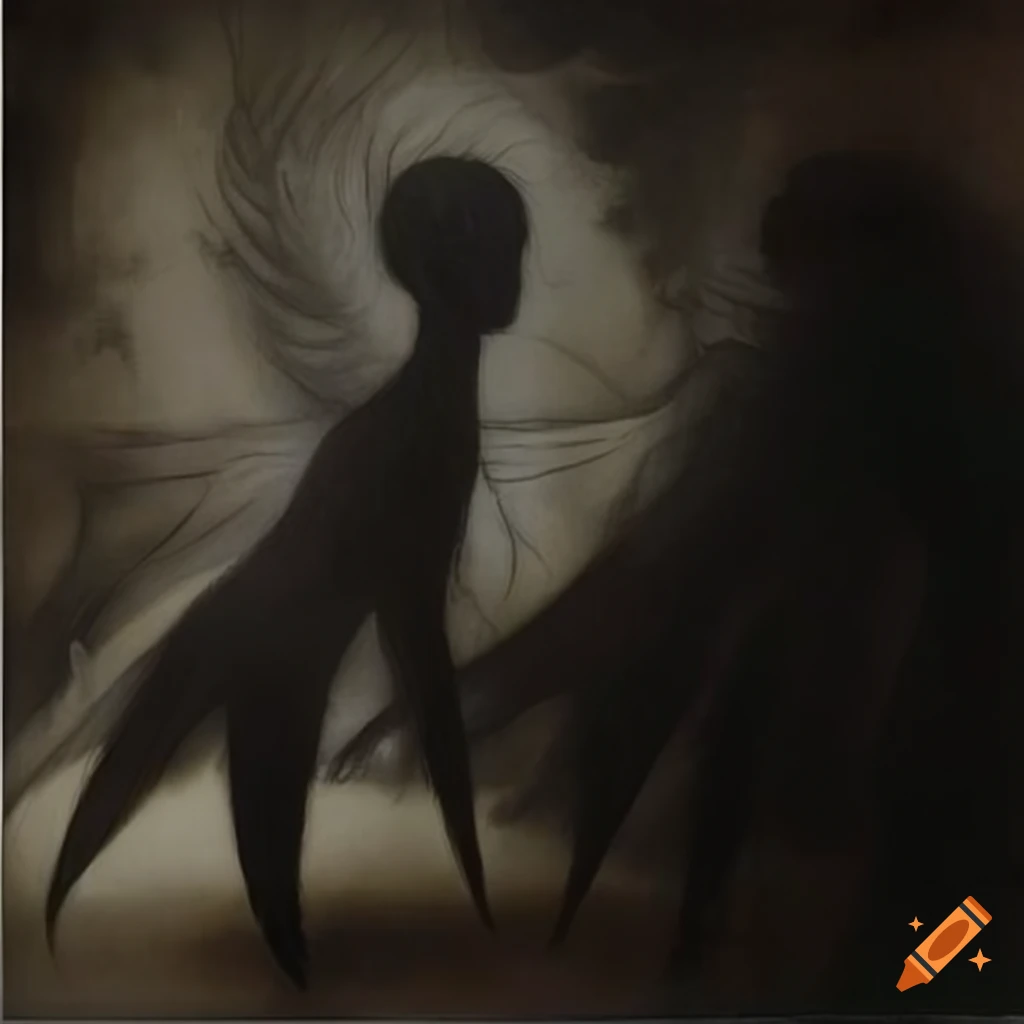Painting of a shadow creature by fuyuko matsui on Craiyon