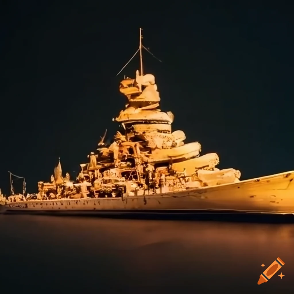 Creative food art: battleship made of crab rangoon