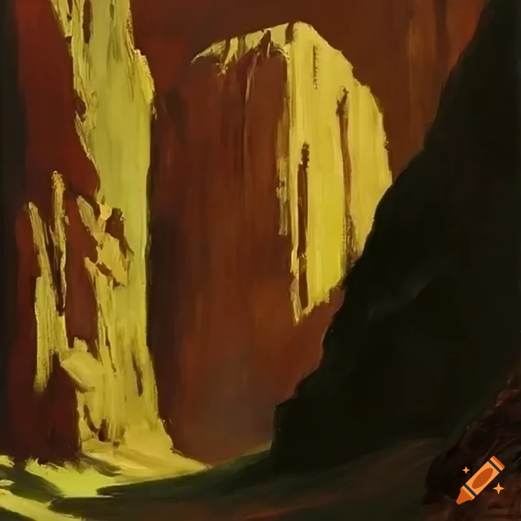 Edward hopper painting of a dry canyon