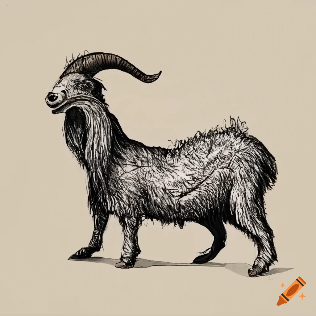 Medieval goat illustration on Craiyon