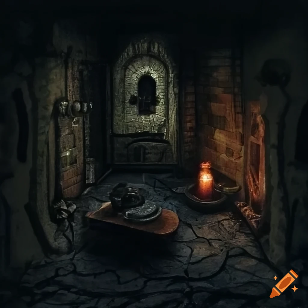 Image of a dark and eerie cellar