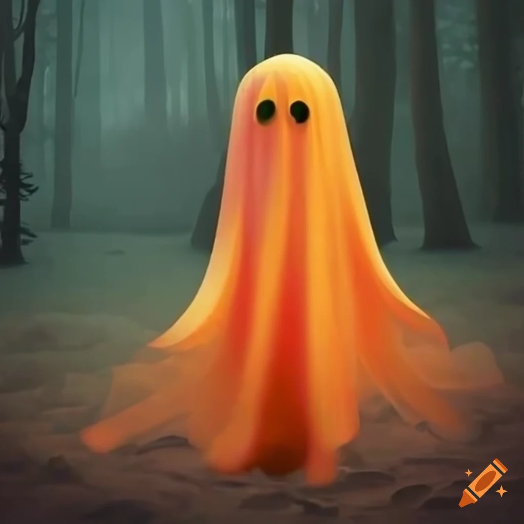 Image of a mysterious floating ghost in an enchanted forest on Craiyon