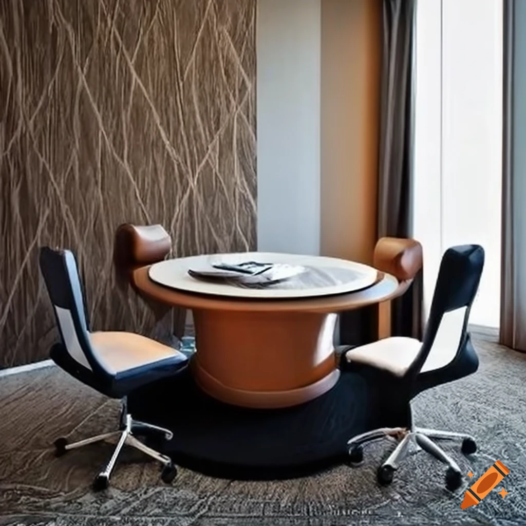 Modern hotel manager office with marble desk on Craiyon