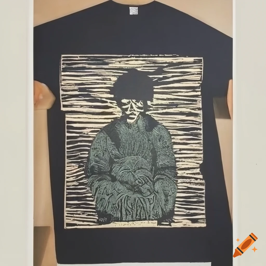 Woodblock print by raf simons on Craiyon