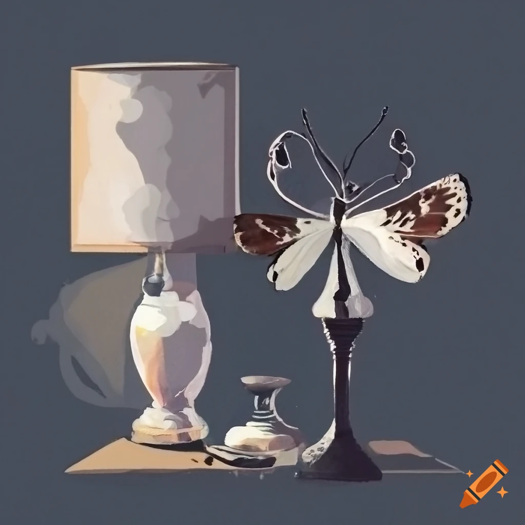 Moths attracted to a lamp