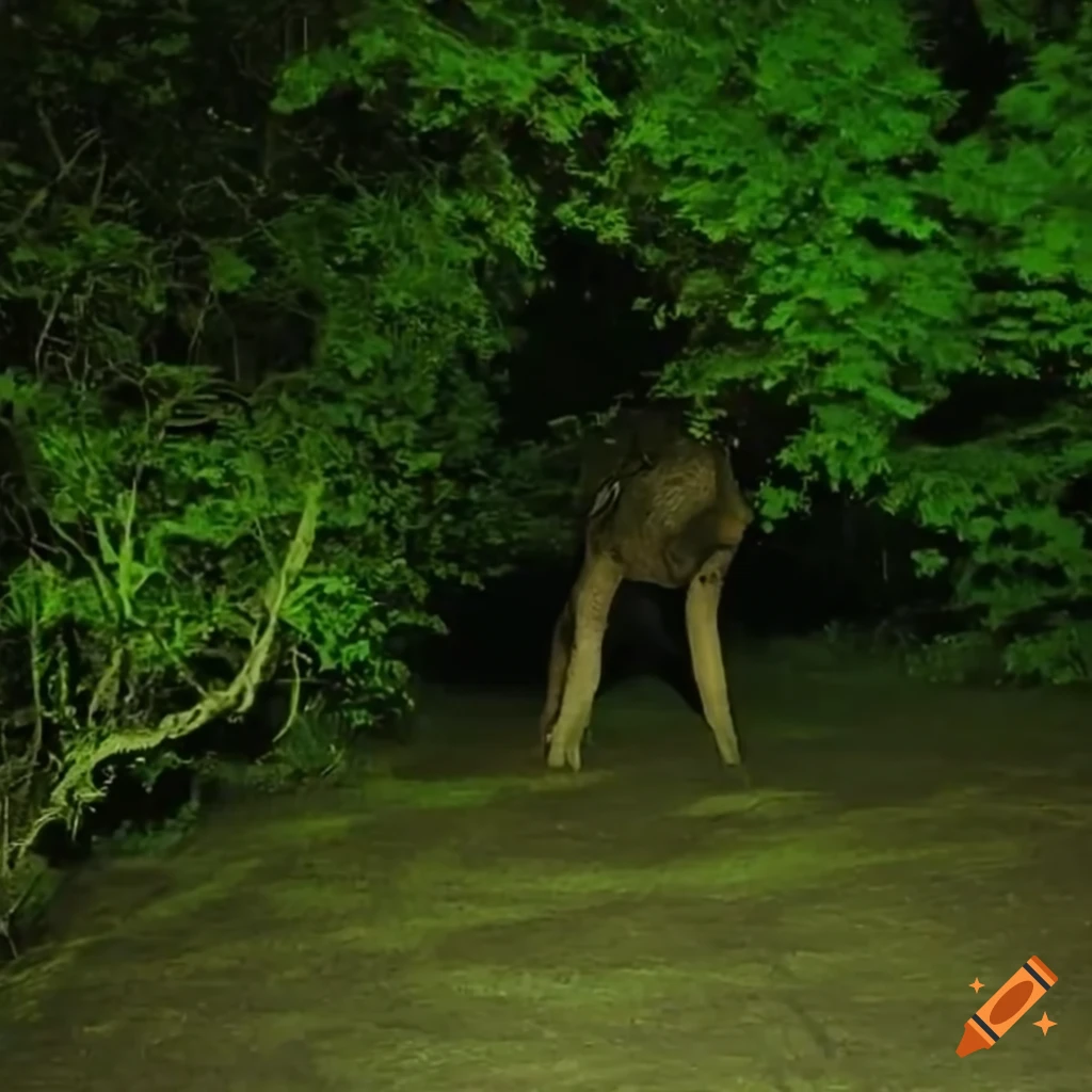 Mysterious creature with long neck captured on trail cam at night on ...