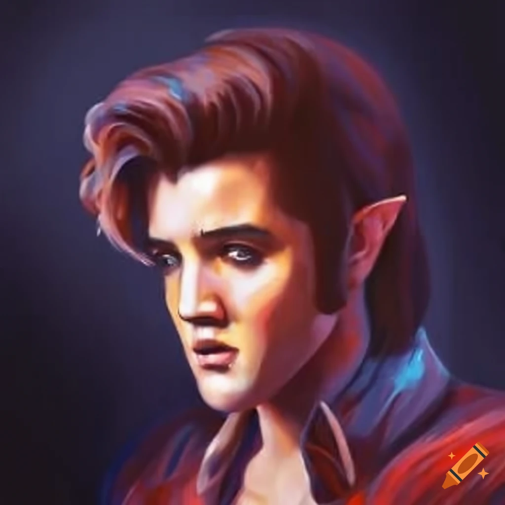 Elvis presley as an elven bard in a fantasy rpg
