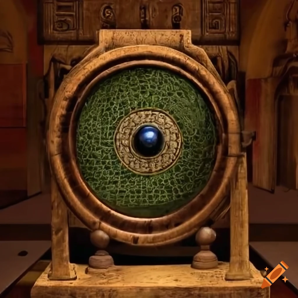 Medieval-inspired computer with spherical screen on Craiyon