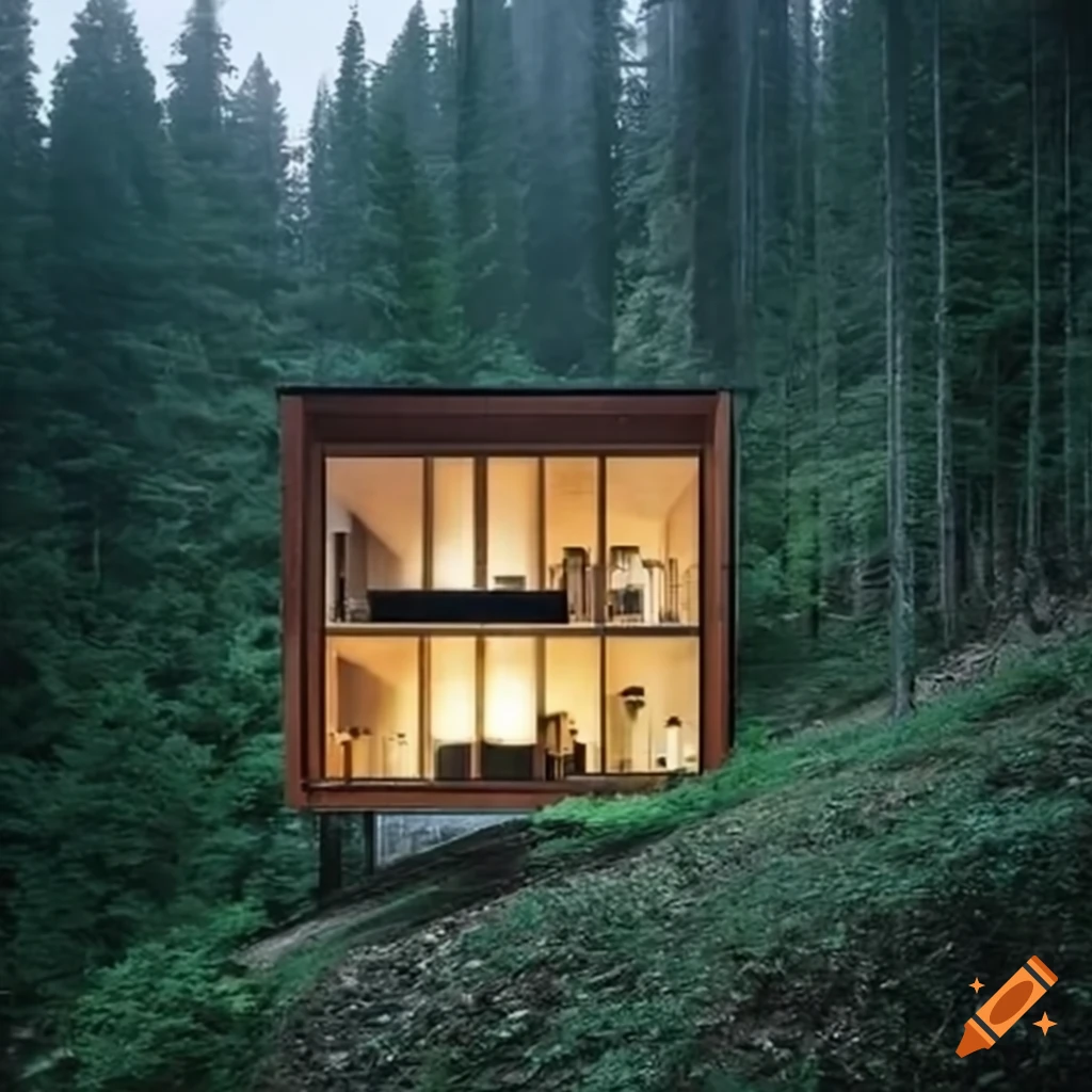 Hidden architecture in a mountain forest