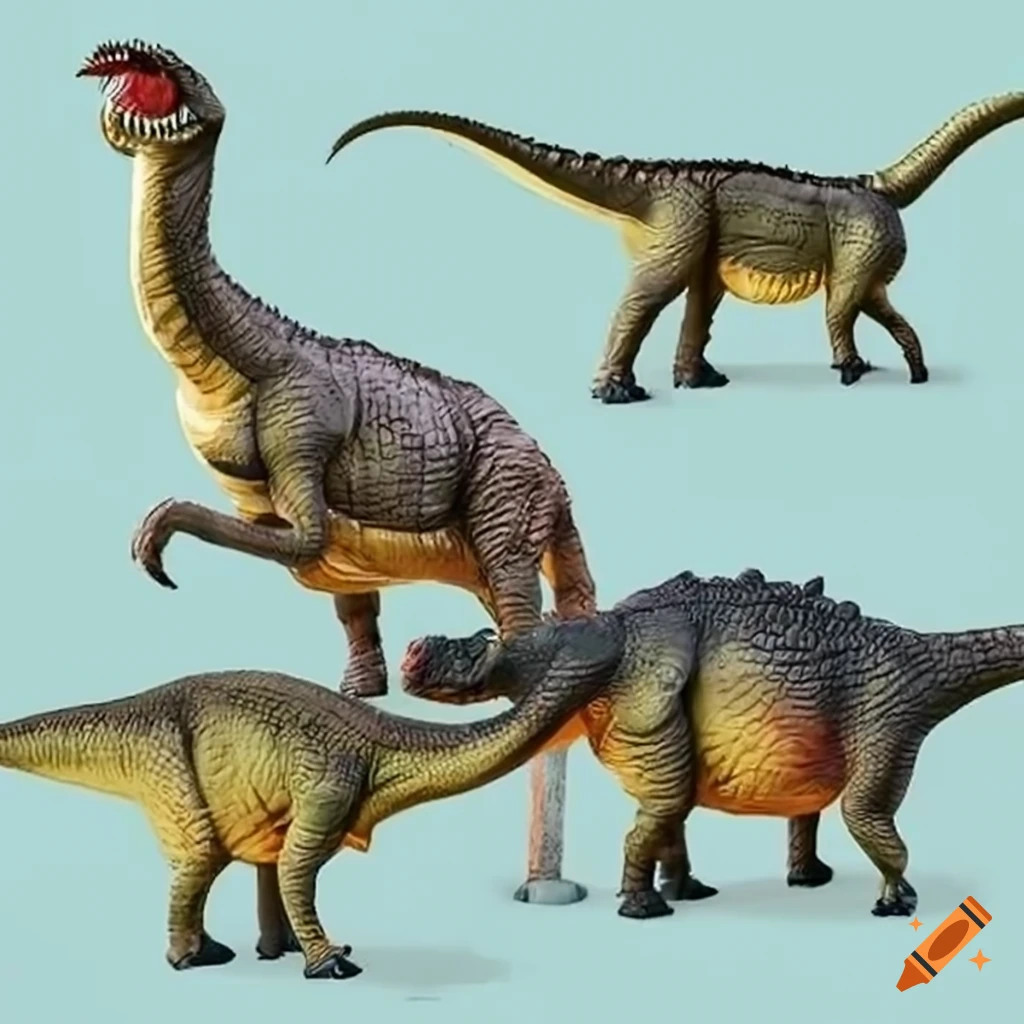 Colossal dinosaurs roaming the earth