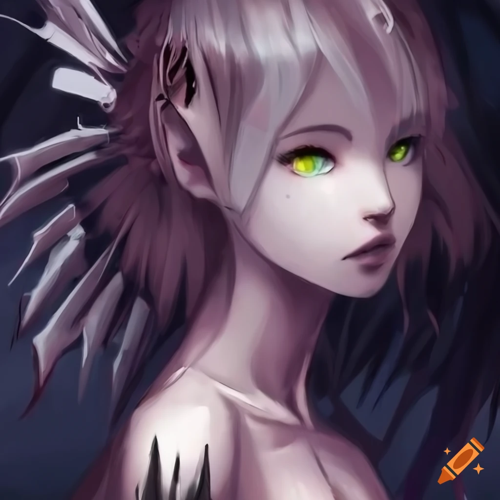 Portrait of an anime-inspired insectoid girl