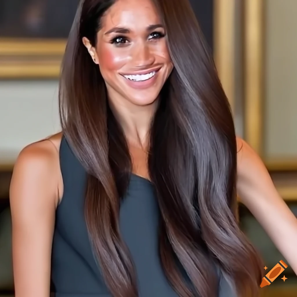 Unwrapping a meghan markle styling head with beautiful hair on Craiyon
