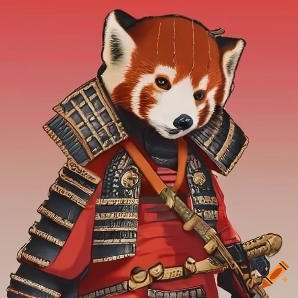 Red panda dressed as a samurai on Craiyon