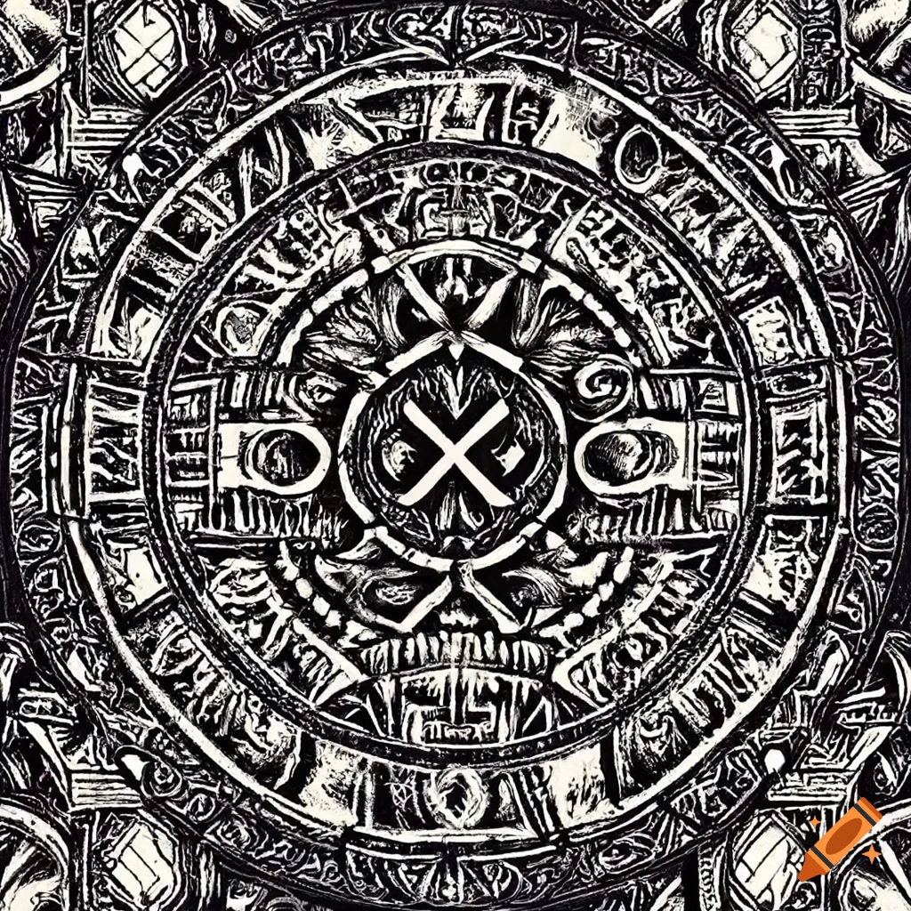 Sardinian civilization symbols tattoo on Craiyon