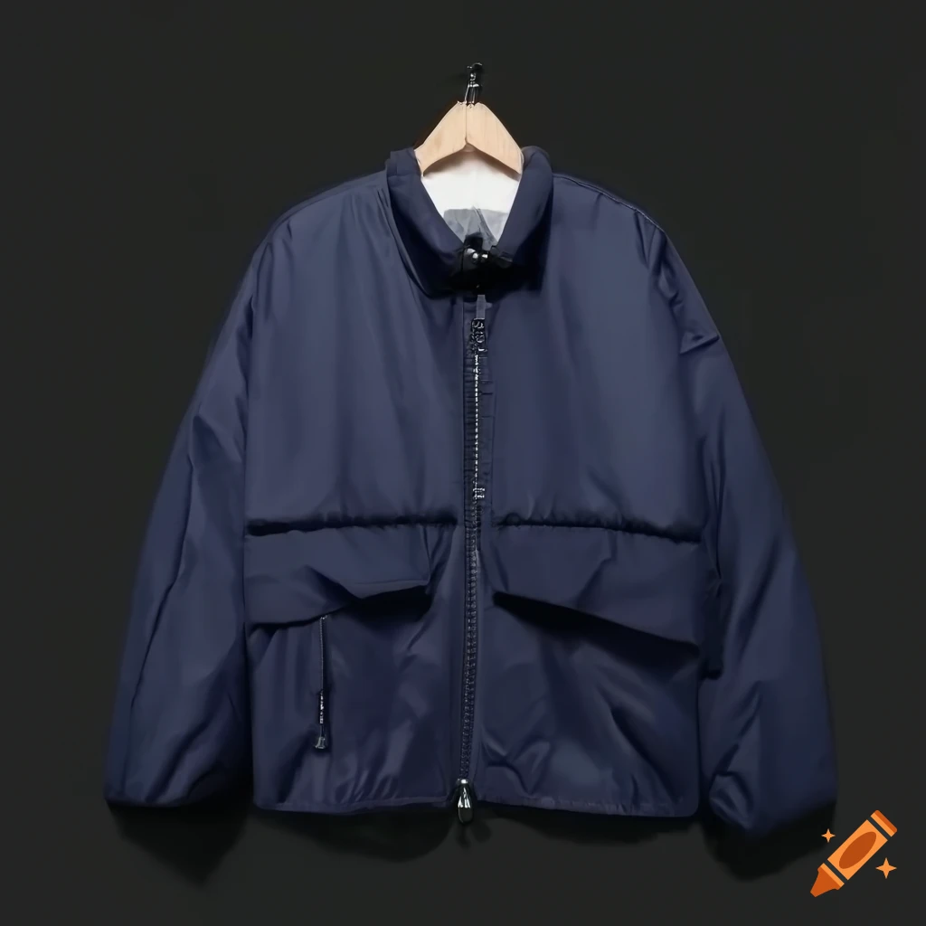 Navy nylon jacket by raf simons on Craiyon