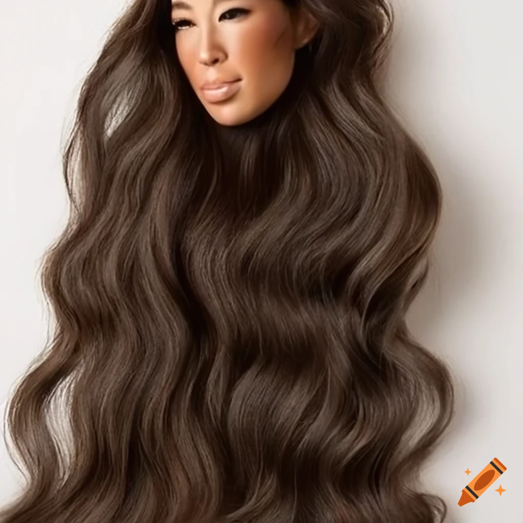 Joanna gaines styling head with long flowing hair on Craiyon
