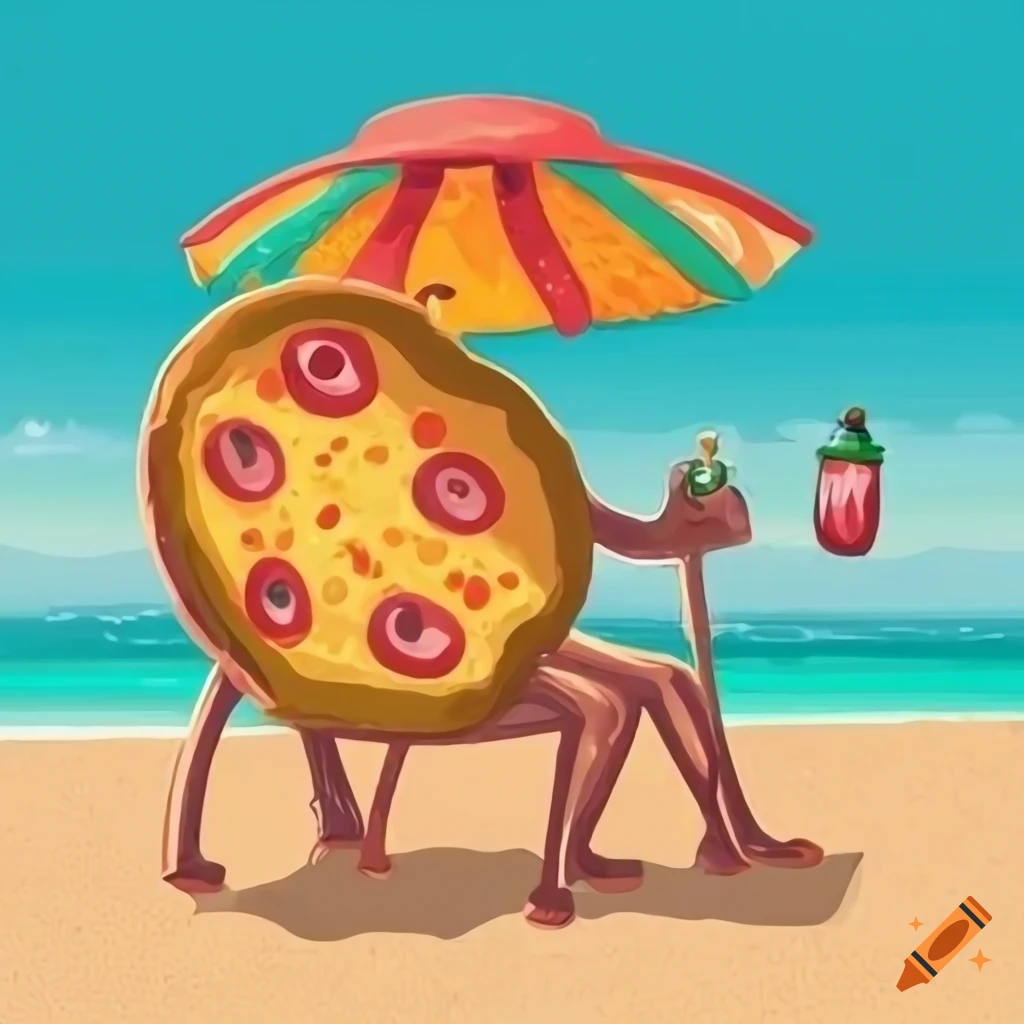 Sticker design of anthropomorphic food items having fun on Craiyon