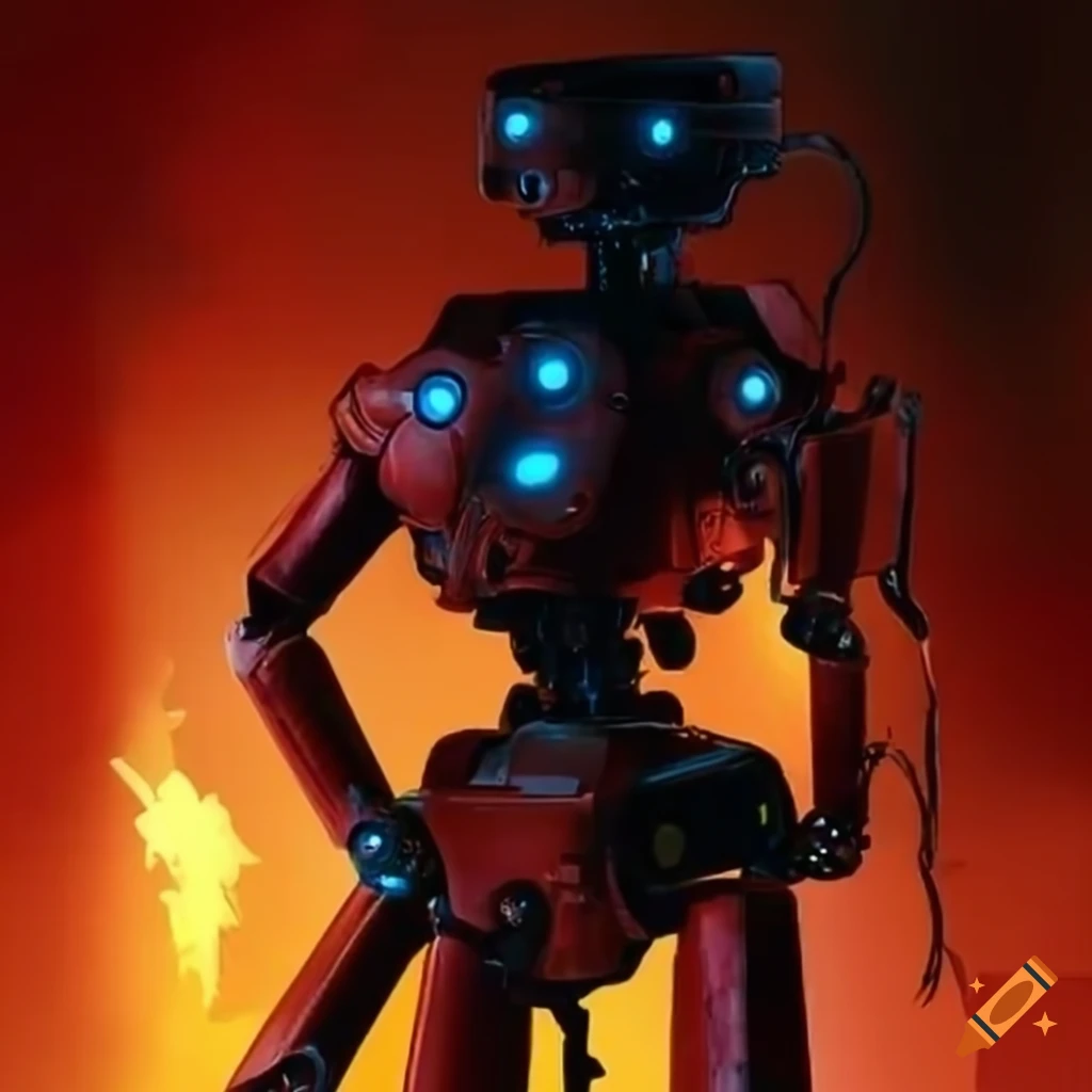 Artistic portrayal of a robot on Craiyon