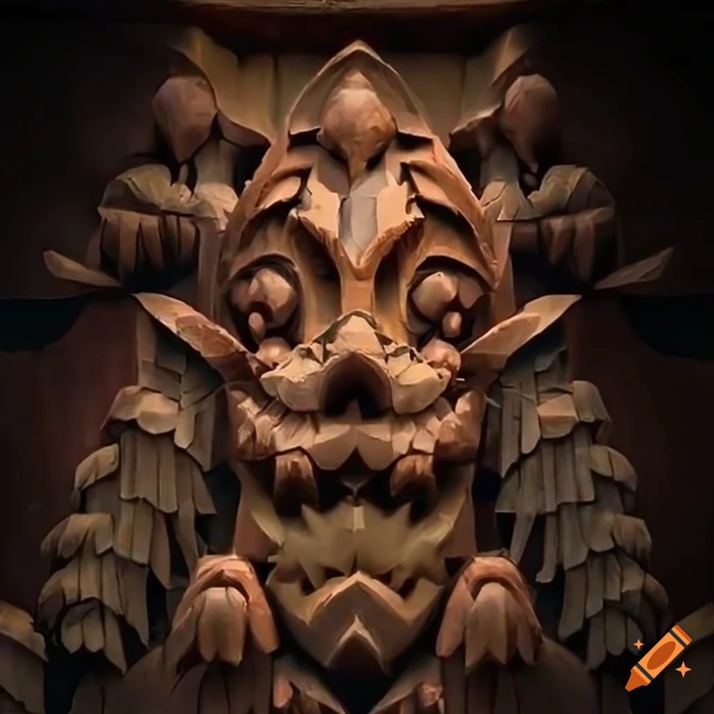 Carved architectural design with zelda game motif on Craiyon