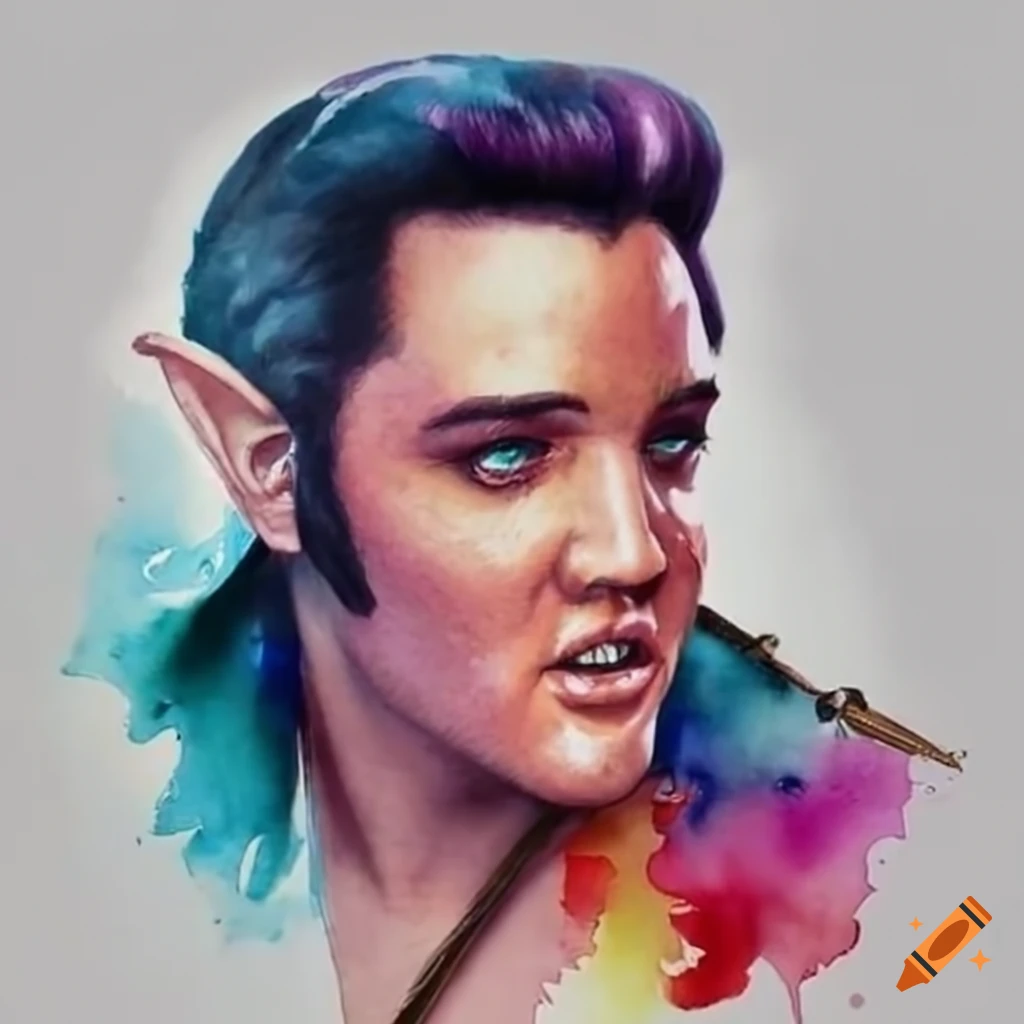 Elvis presley as a fantasy elf on Craiyon
