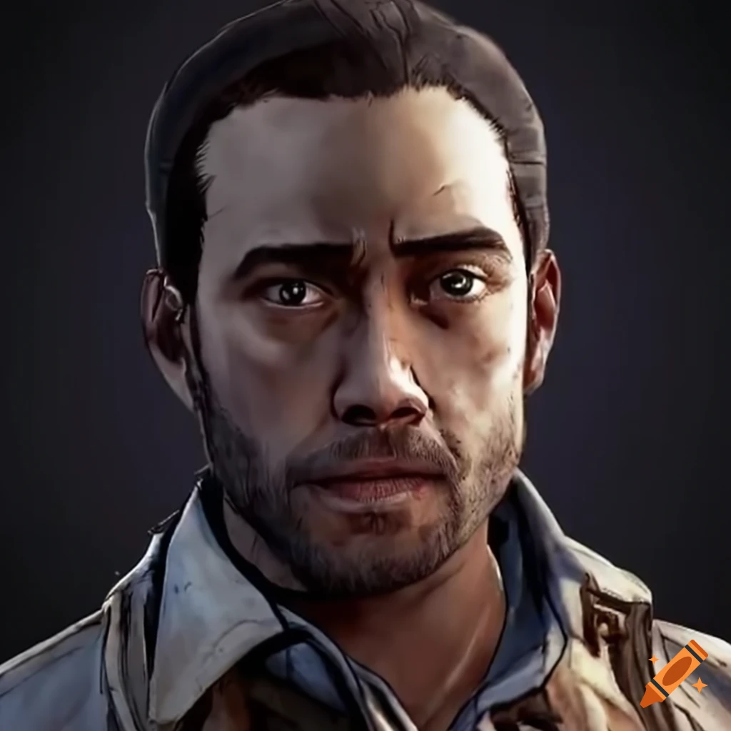 Jordan maron as a survivor in the walking dead game on Craiyon