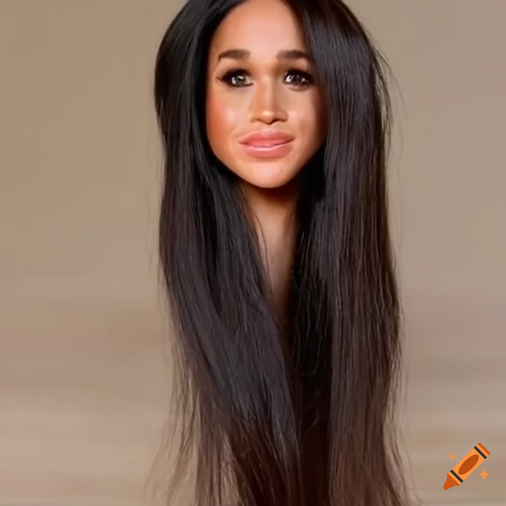 Styling head of meghan markle with flowing hair