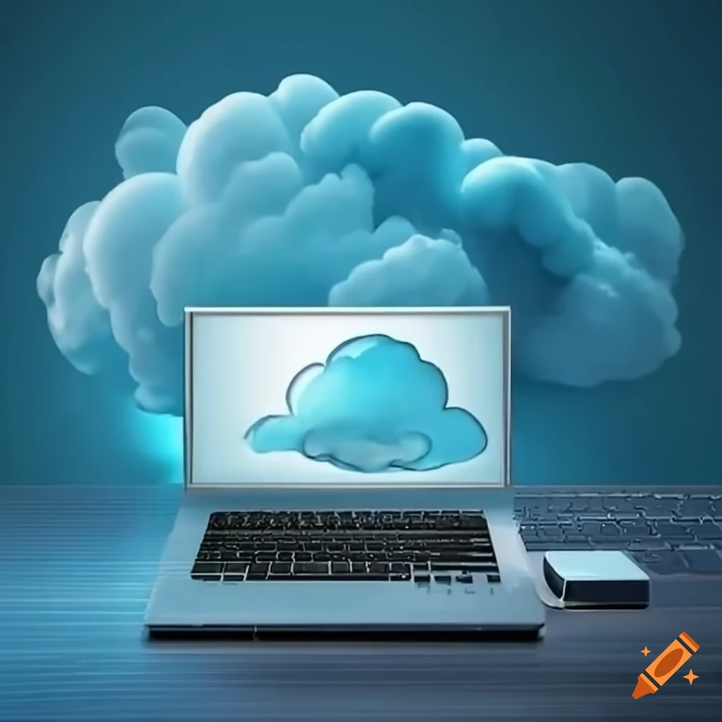 Computer connected to the cloud on Craiyon