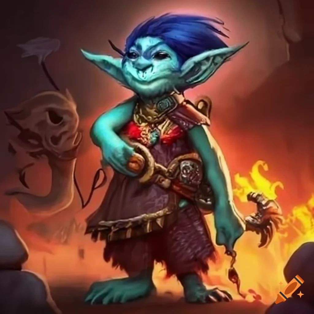 Hunched goblin spell caster on Craiyon