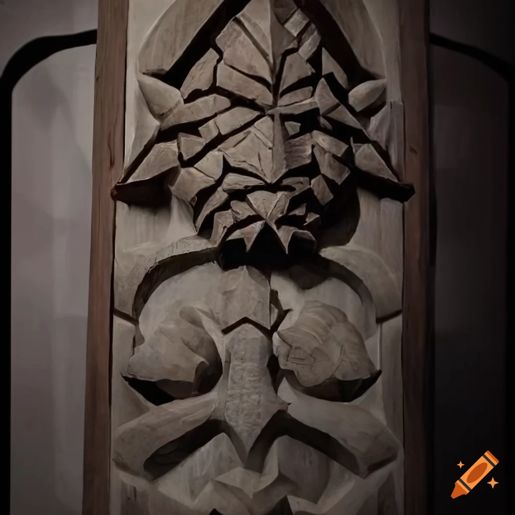 Detailed carving artwork inspired by zelda game