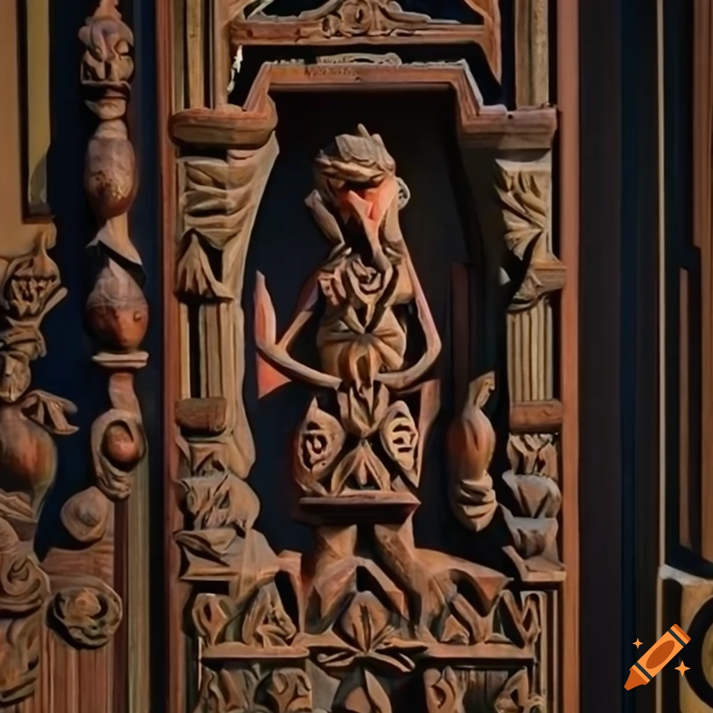 Detailed scandinavian architectural carving design