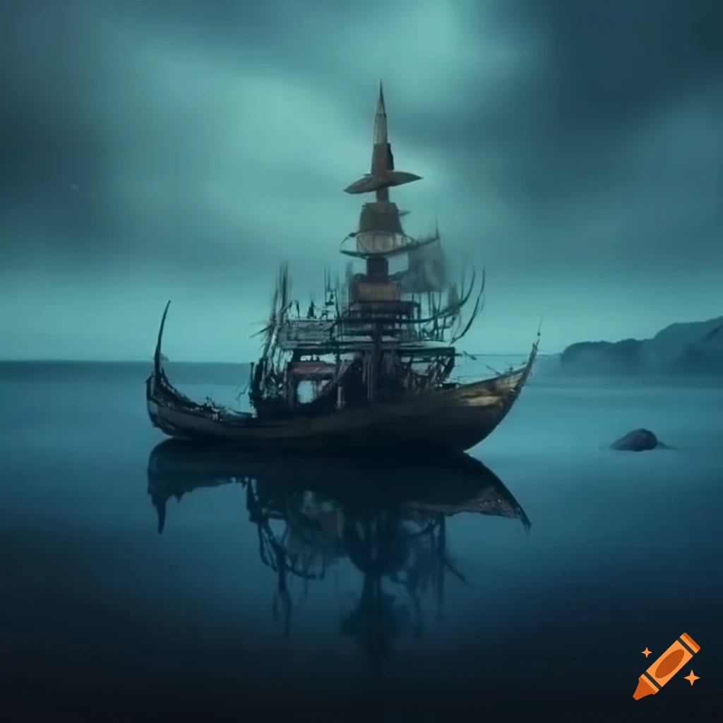 Surrealist steampunk artwork on the beach on Craiyon