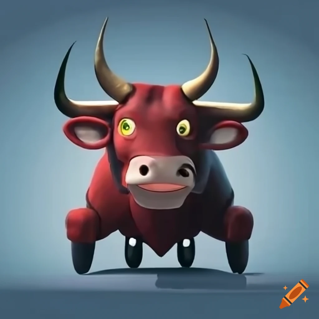 Animado image of a bull driving a car on Craiyon