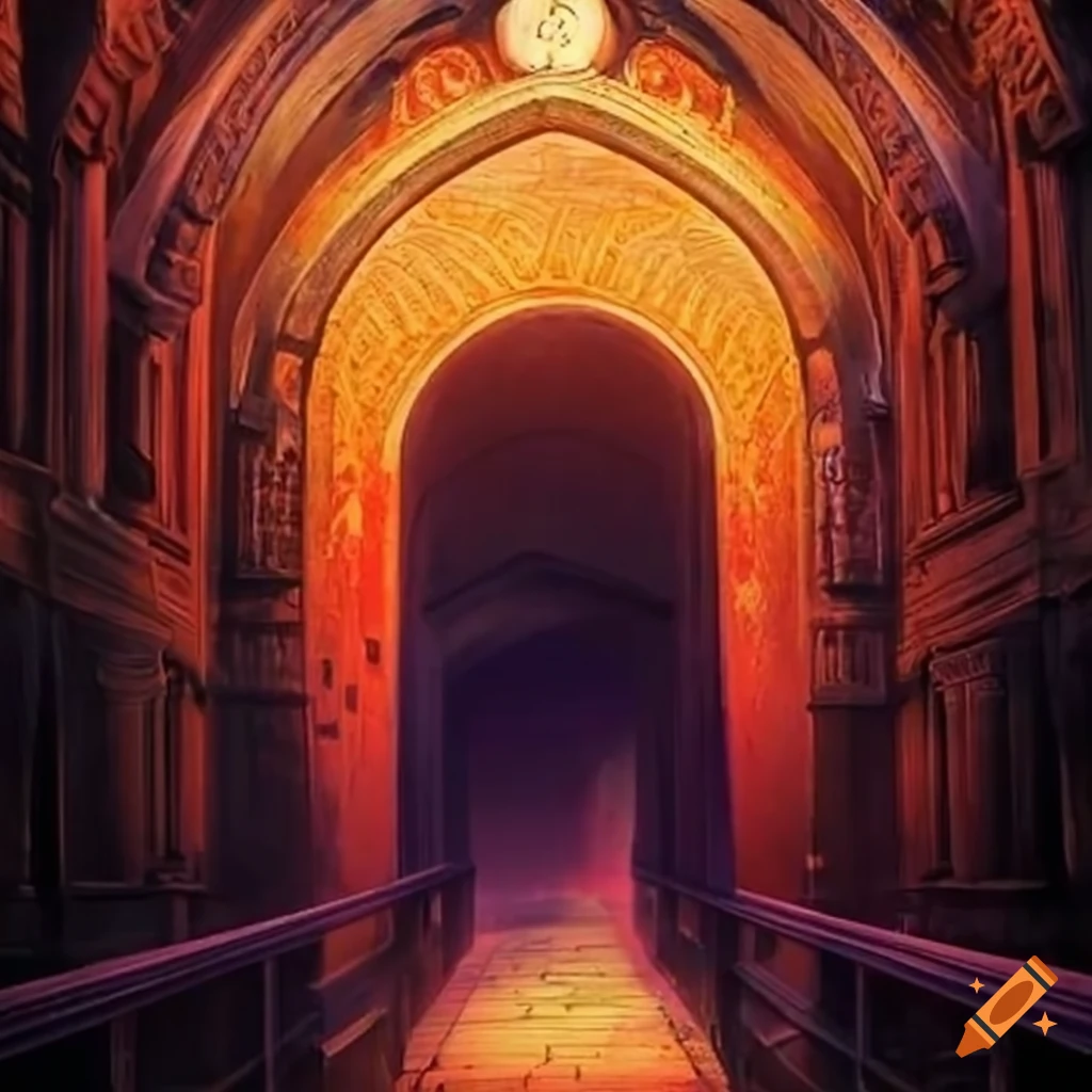 Open gate in an architectural structure on Craiyon