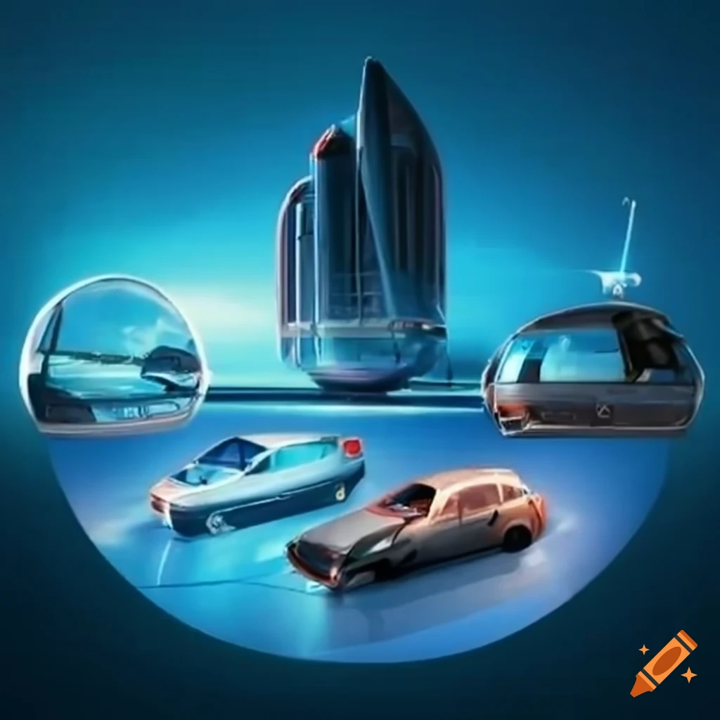 Conceptual illustration of futuristic transportation