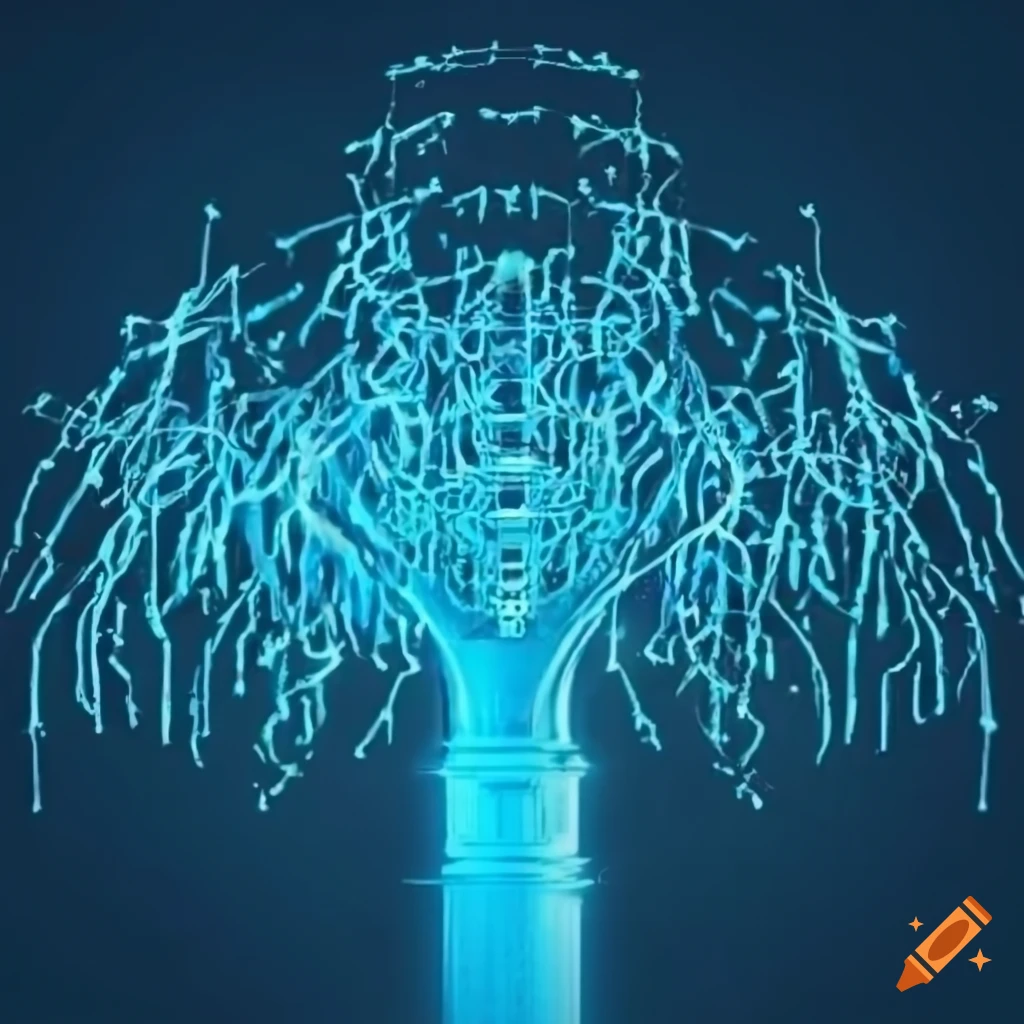 Cables forming a decision tree on Craiyon