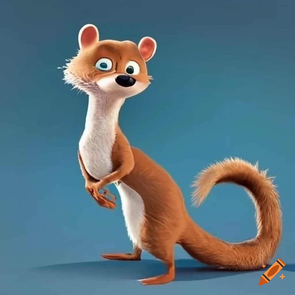 Pixar weasel character in swimming trunks on Craiyon