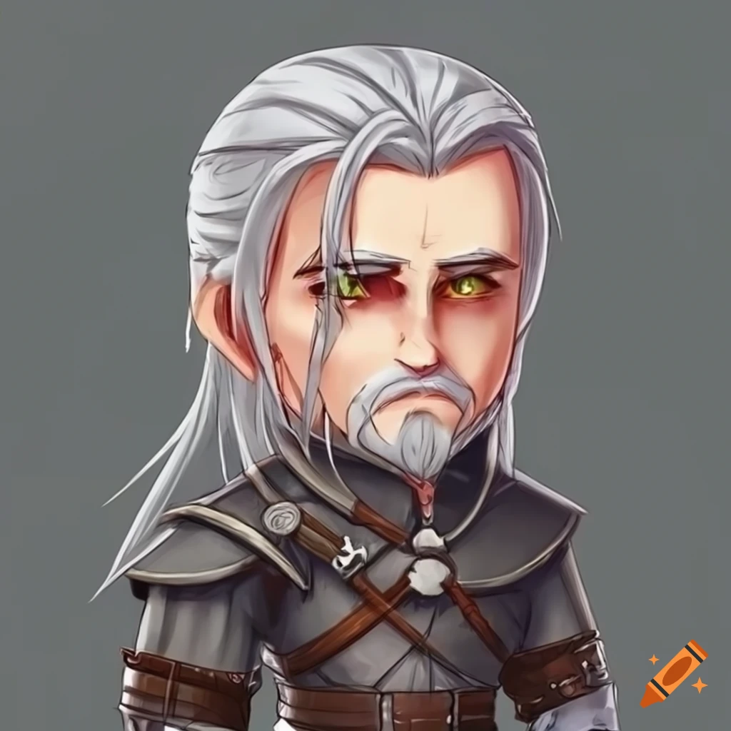 Chibi version of geralt from the witcher on Craiyon