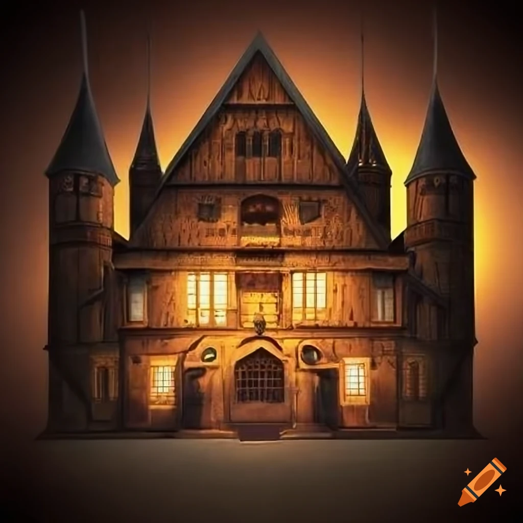 Steampunk thatch roof tavern in a steampunk city on Craiyon