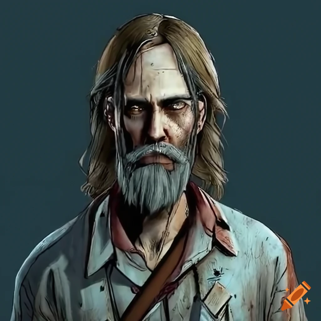 Asmongold as a survivor in the walking dead video game