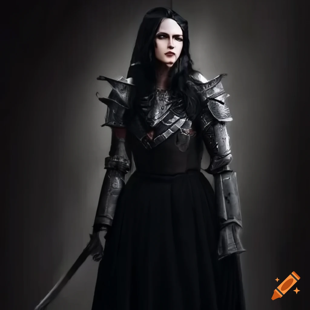 Image of a strong woman dressed as a knight or guard