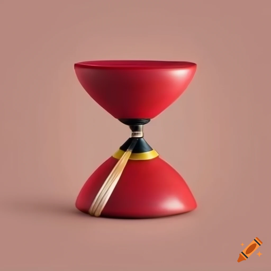 Chinese bamboo diabolo on a minimalist background