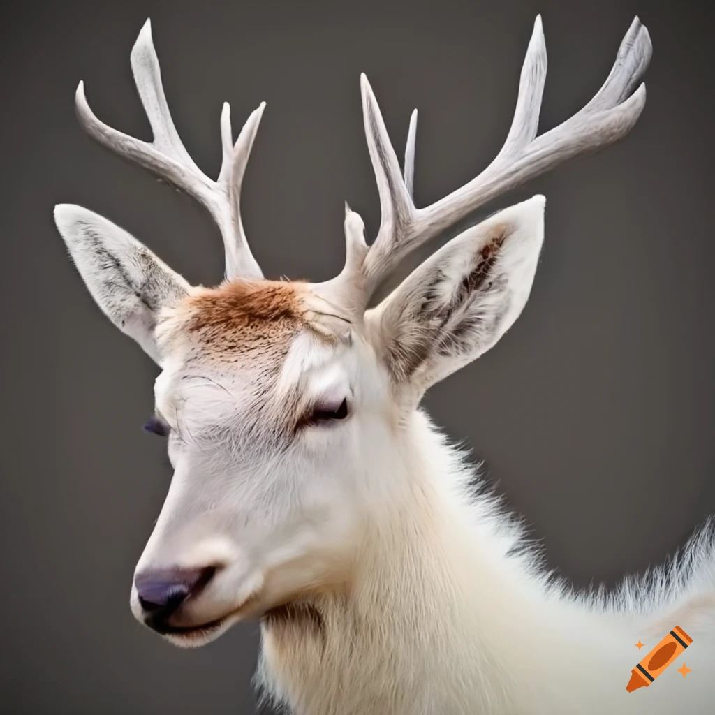 White elk without antlers
