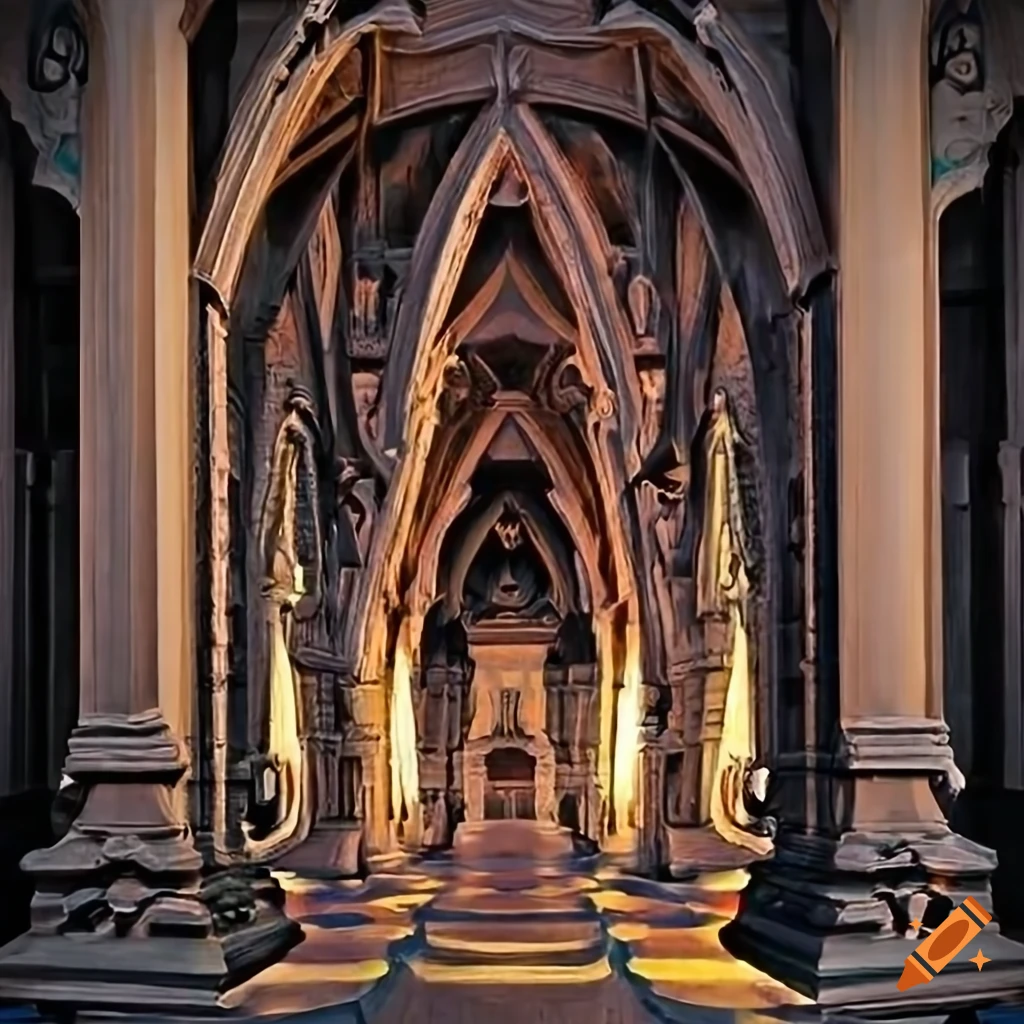 Stunning high-definition carving in library on Craiyon