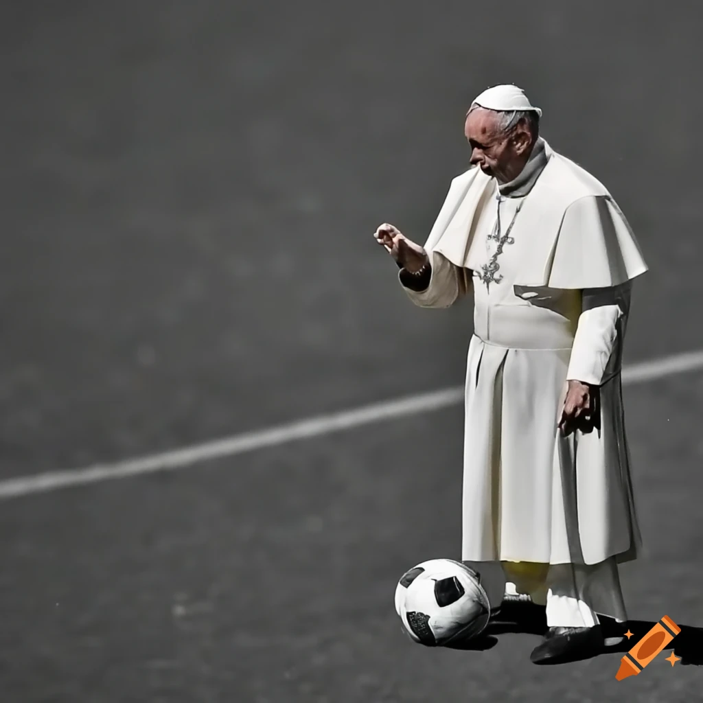 Pope francis playing soccer with l’olympique de marseille
