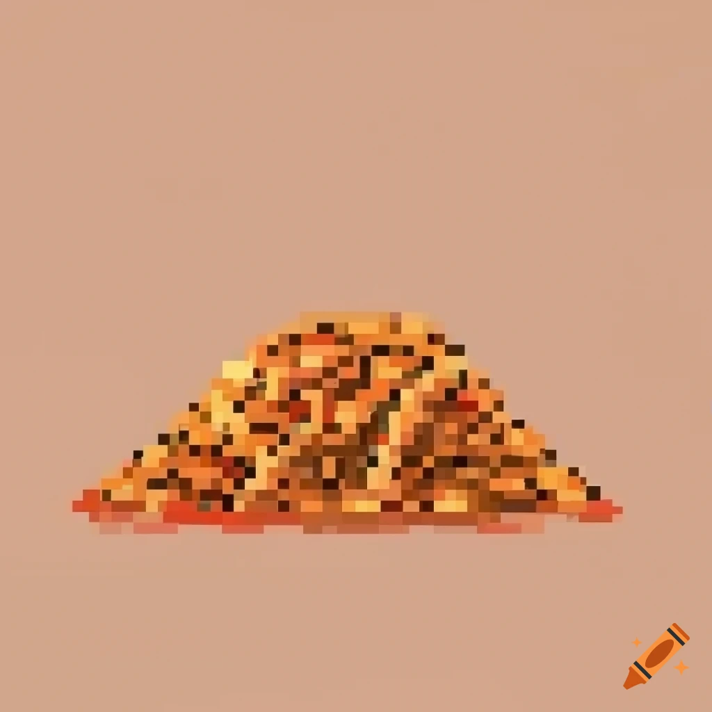 Pixel art of a pile of breadcrumbs on Craiyon