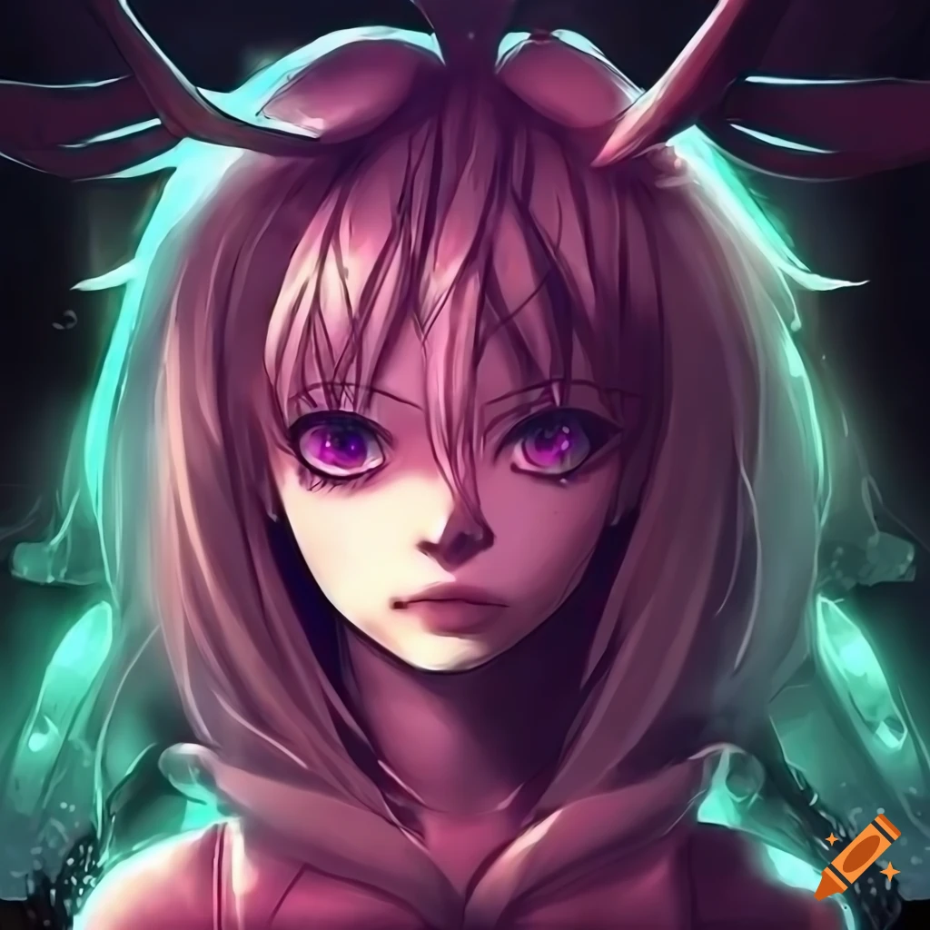 Anime-style portrait of an insectoid girl on Craiyon