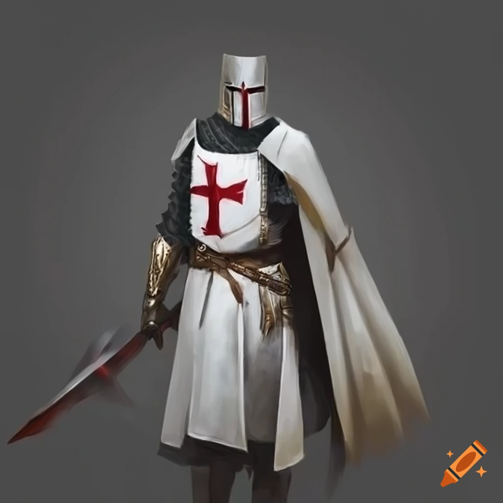 Image of a templar knight in white and gold armor