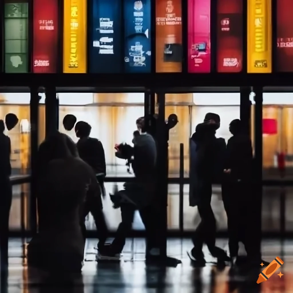 Illustration of a queue management system on Craiyon